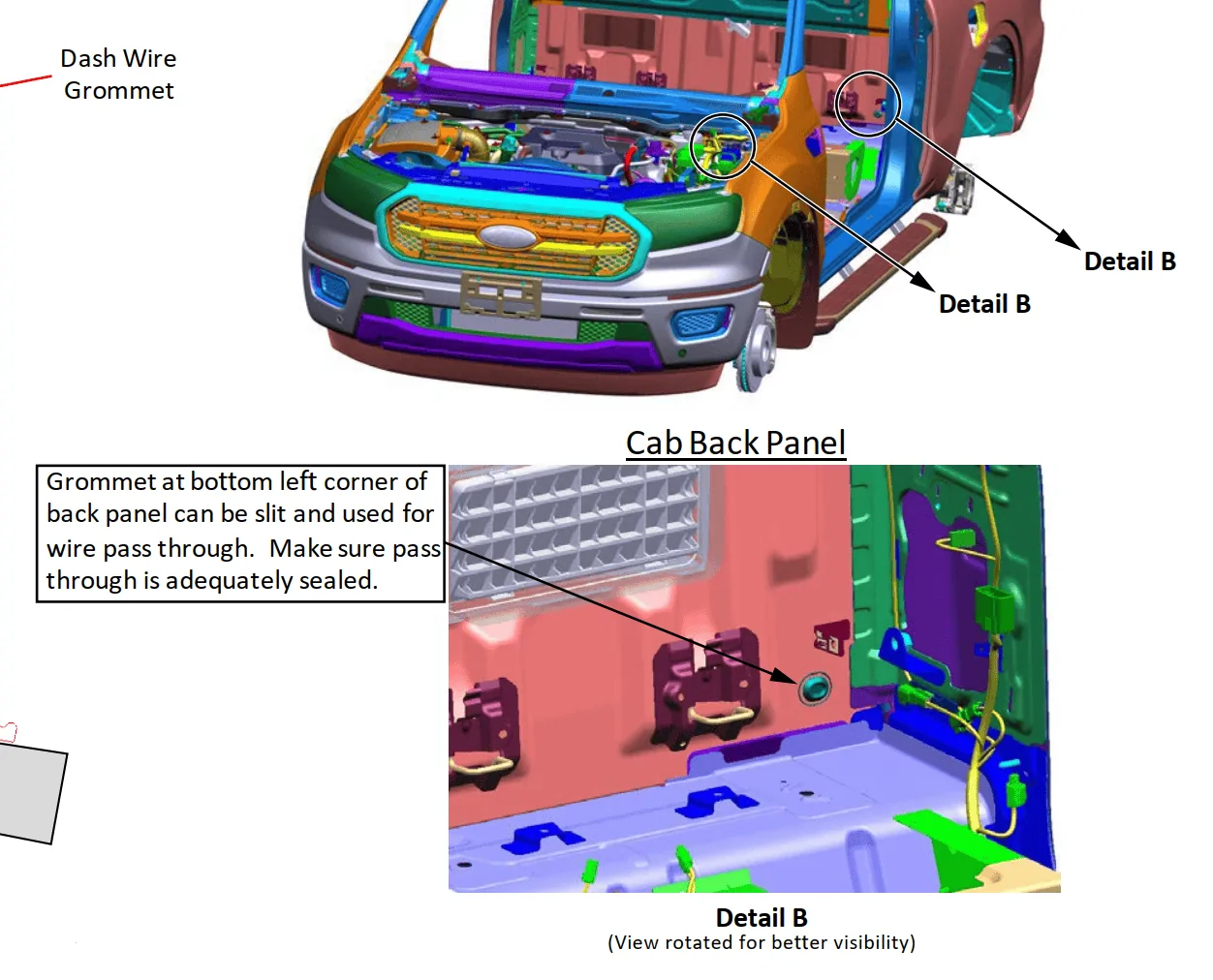 WeBoost install cab passthrough into bed | 2019+ Ford Ranger and Raptor ...
